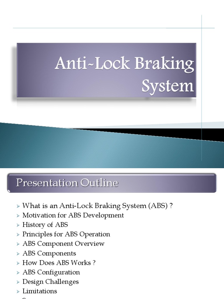 Overview of Anti-Lock Braking System | PDF | Anti Lock Braking System ...
