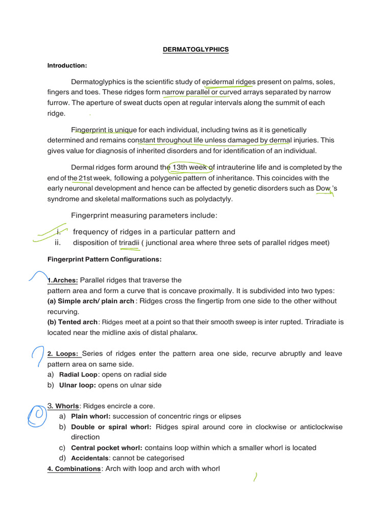 Dermatoglyphics | PDF | Fingerprint | Hand