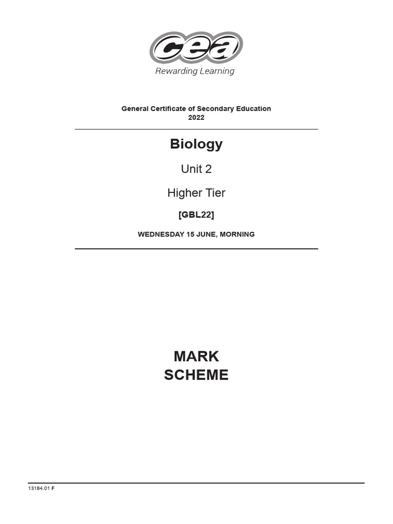 GCSE Biology2022 Higher Tier, Unit 2 MS | PDF | Antibody | Antigen