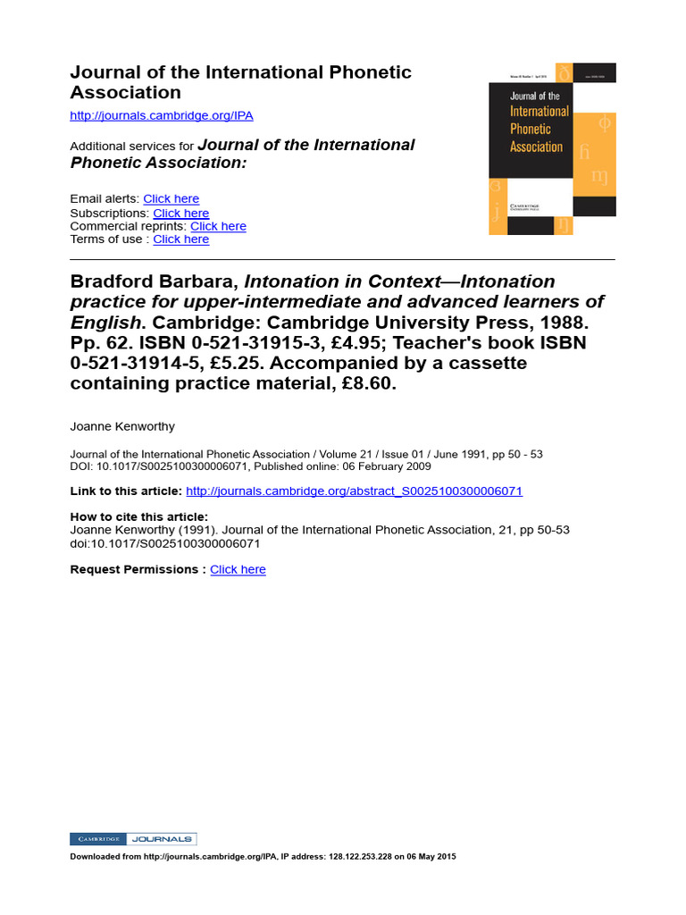 Ken Worthy 1991 | PDF | Stress (Linguistics) | Tone (Linguistics)