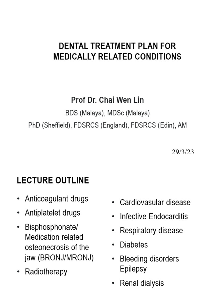 Dental MX of Medically Related Condition | PDF | Thrombosis | Medicine