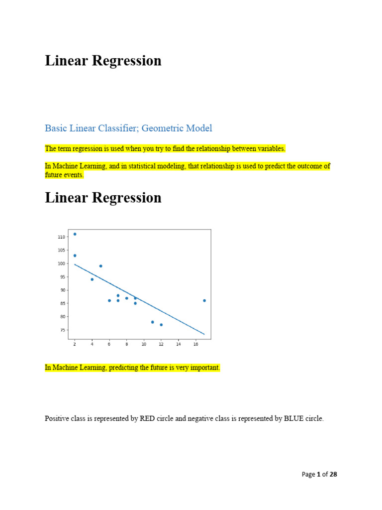 Linear Regression Example | PDF | Statistical Classification | Cluster ...