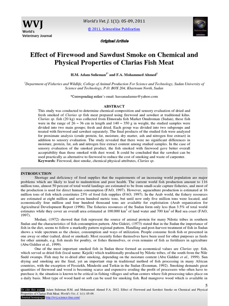 Effect of Firewood and Sawdust Smoke On | PDF | Smoking (Cooking) | Wood