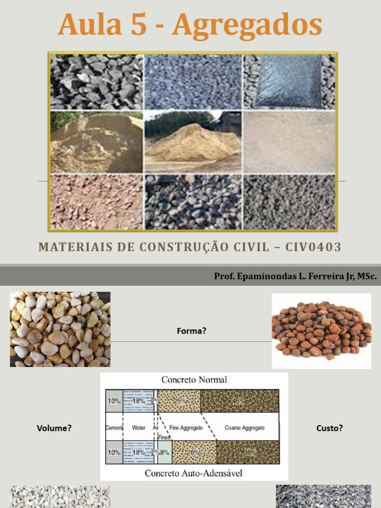 Agregados na Construção Civil: Tipos e Propriedades | PDF | Areia | Argila