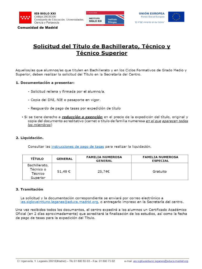 Instrucciones Solicitud Titulo | PDF