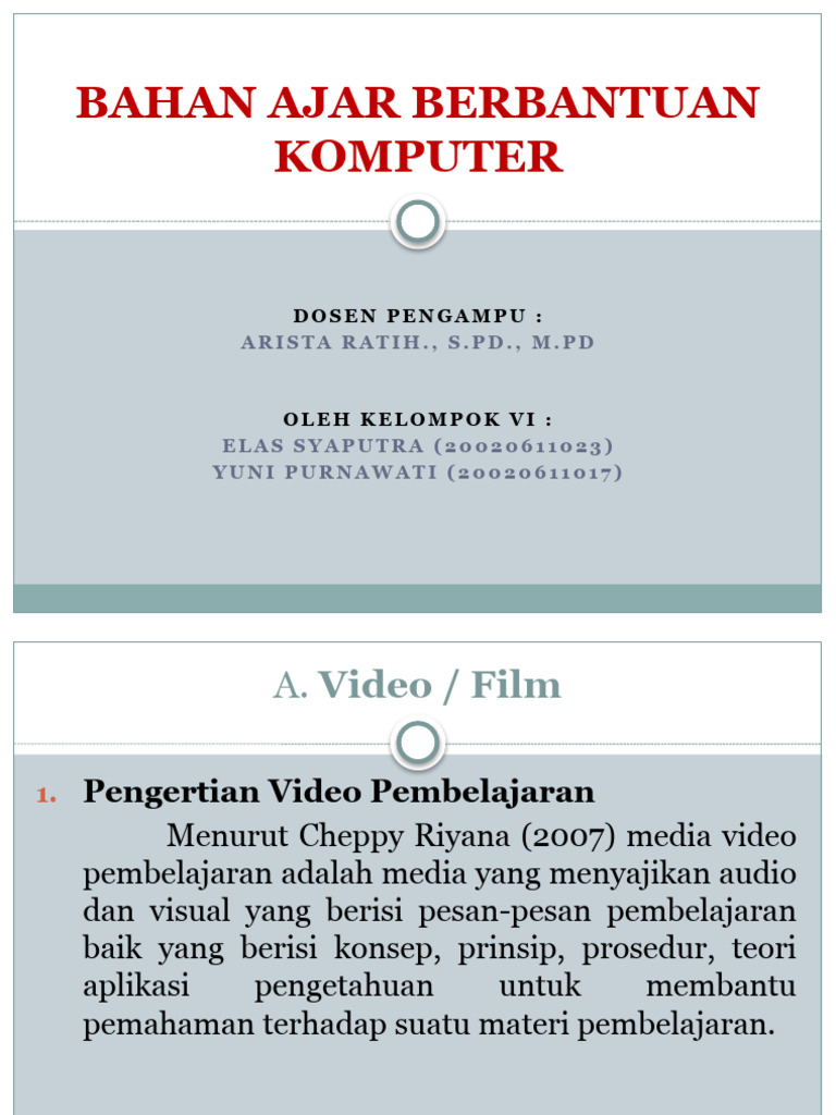 Bahan Ajar Berbantuan Komputer | PDF