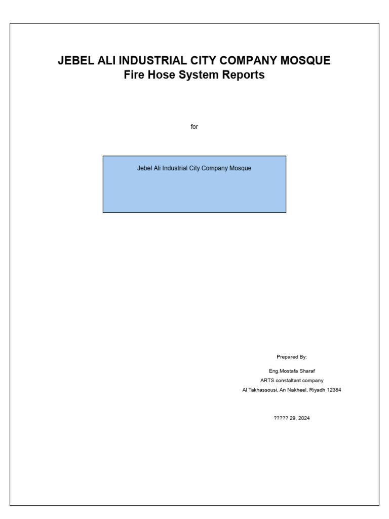 Jebel Ali Industrial City Company Mosque Hydraulic Calc | PDF | Fire ...