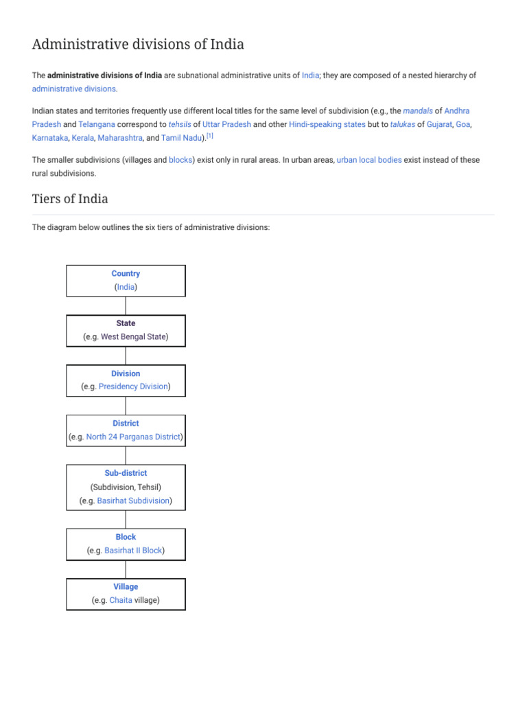Administrative Divisions of India - Wikipedia | PDF | Languages ...