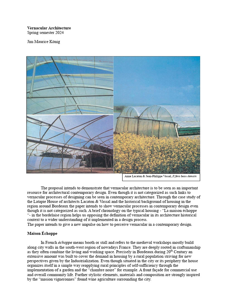 Vernacular Architecture in Modern Design | PDF