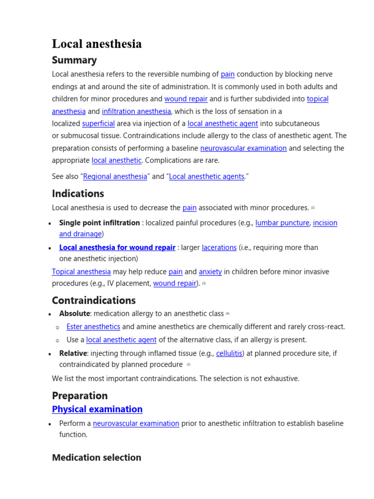 Local Anesthesia | PDF | Anesthesia | Topical Medication