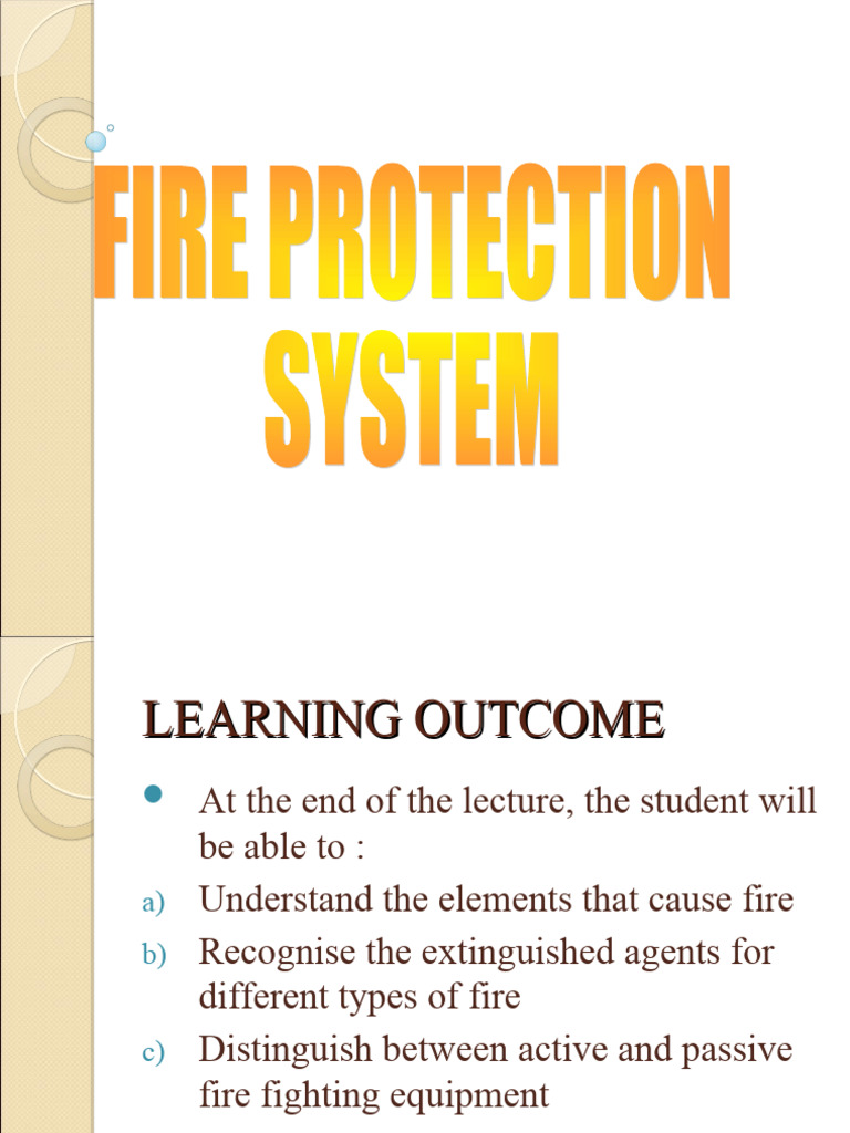L14-Introduction To Fire-Fire Figthing System | PDF | Fire Sprinkler ...