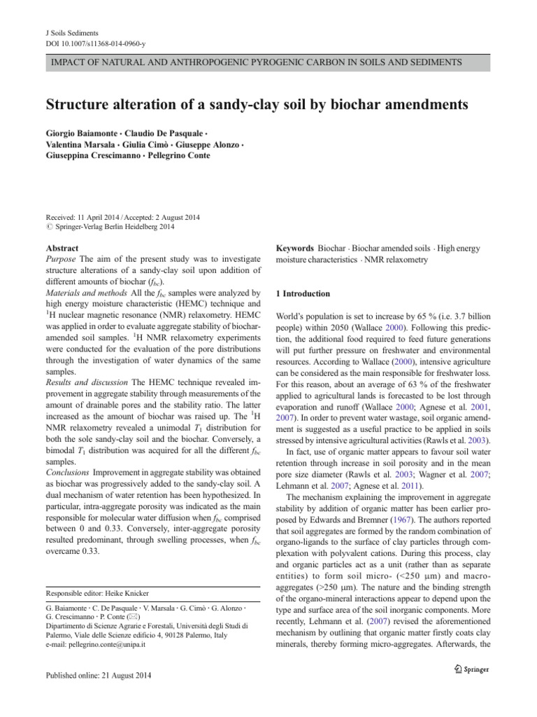 Baiamonte 2014 | PDF | Porosity | Soil