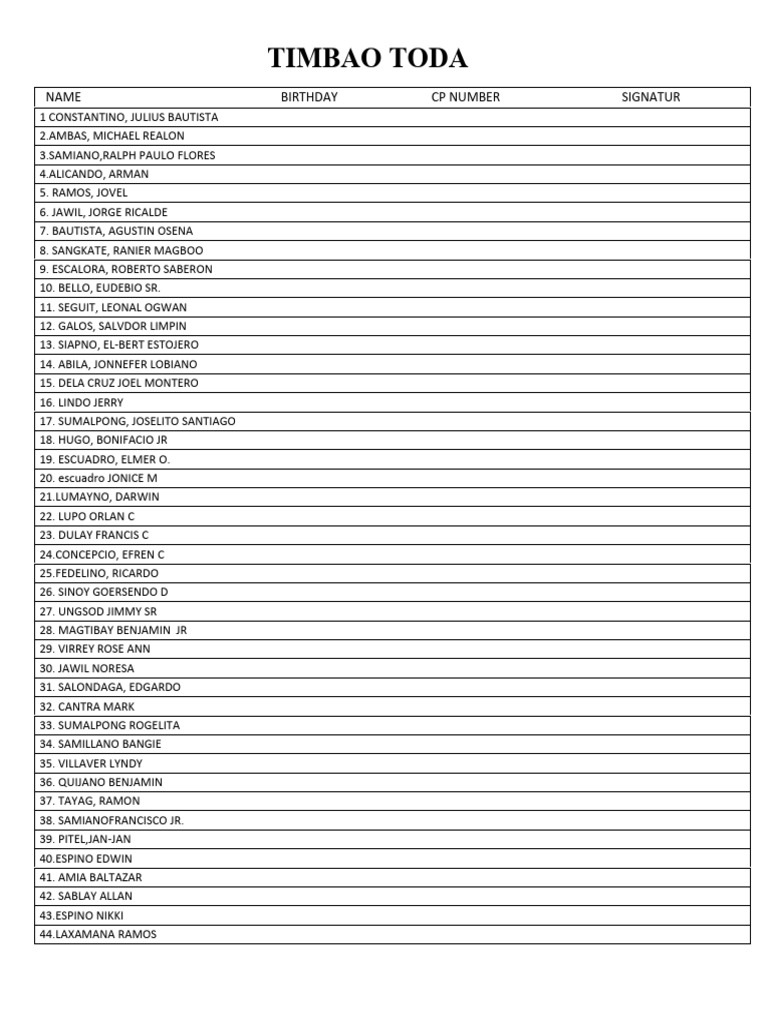 TIMBAO TODA Jojo | PDF