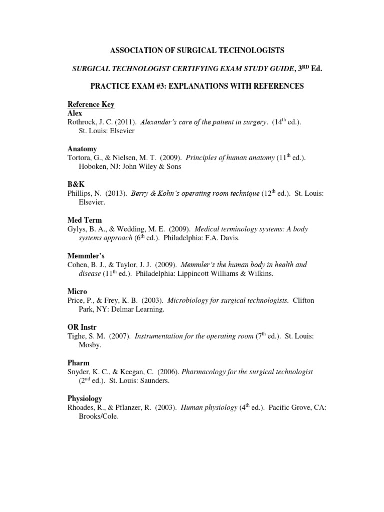 Surgical Technologist Exam Study Guide | PDF | Heart Valve ...