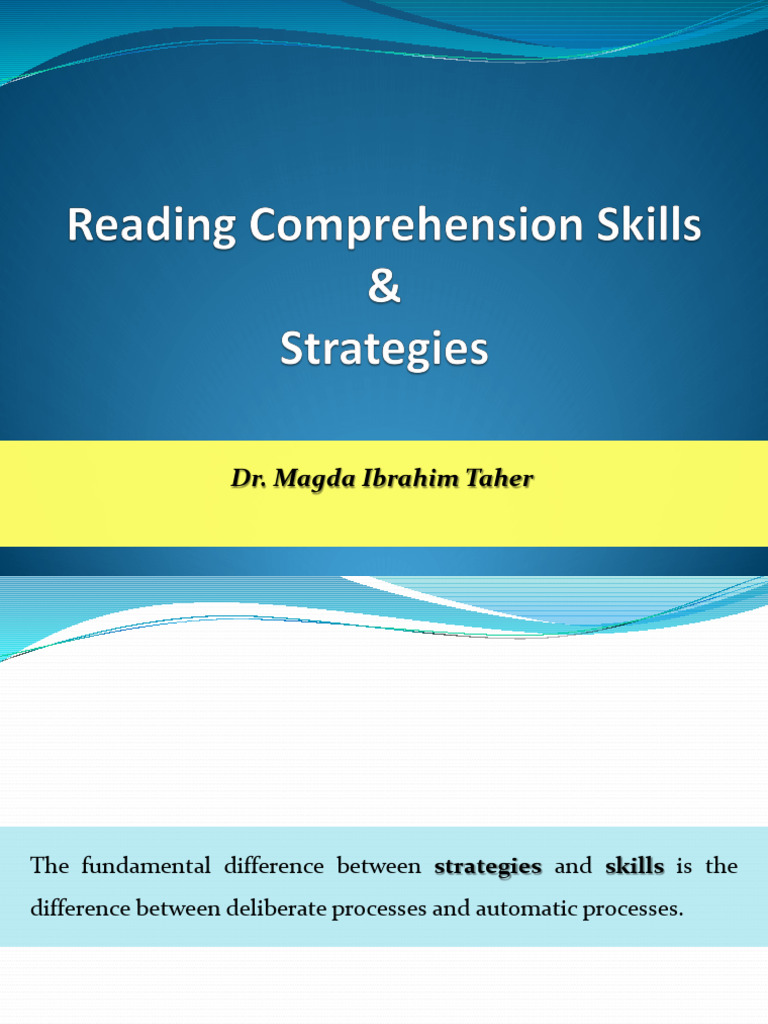 Reading Comp Skills and Strategies - Lec 01 - Final | PDF