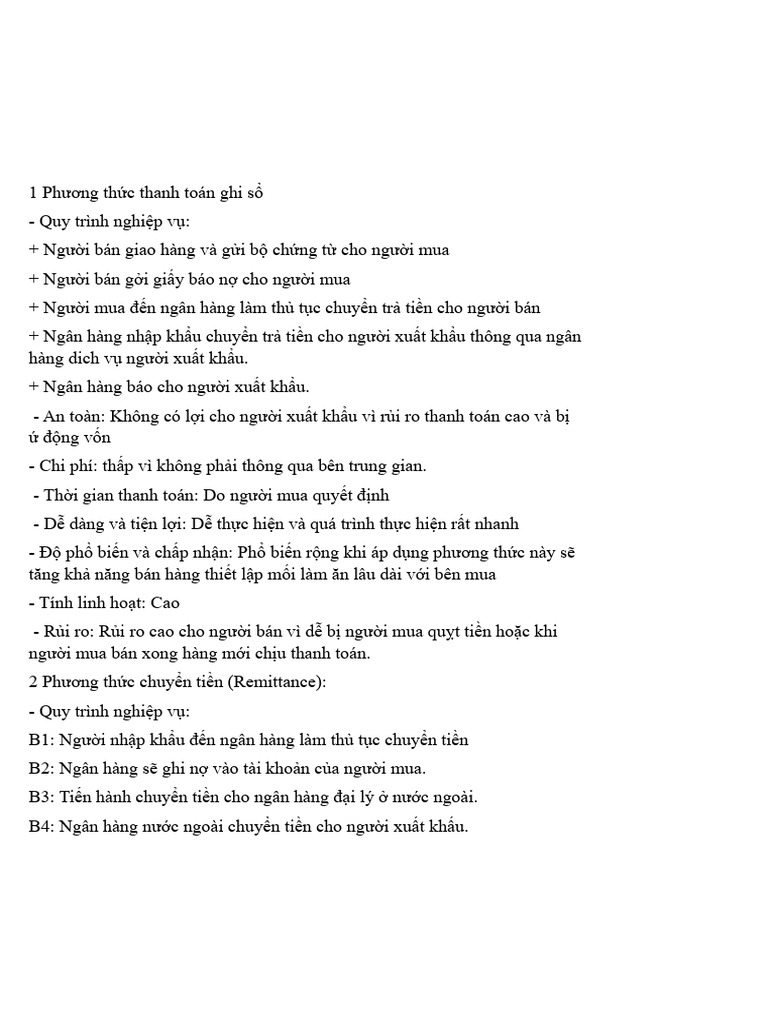 1 Phương TH C Thanh Toán Ghi S | PDF