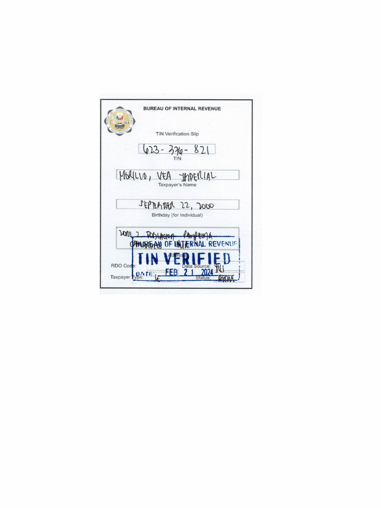 Tin Verifie Slip | PDF