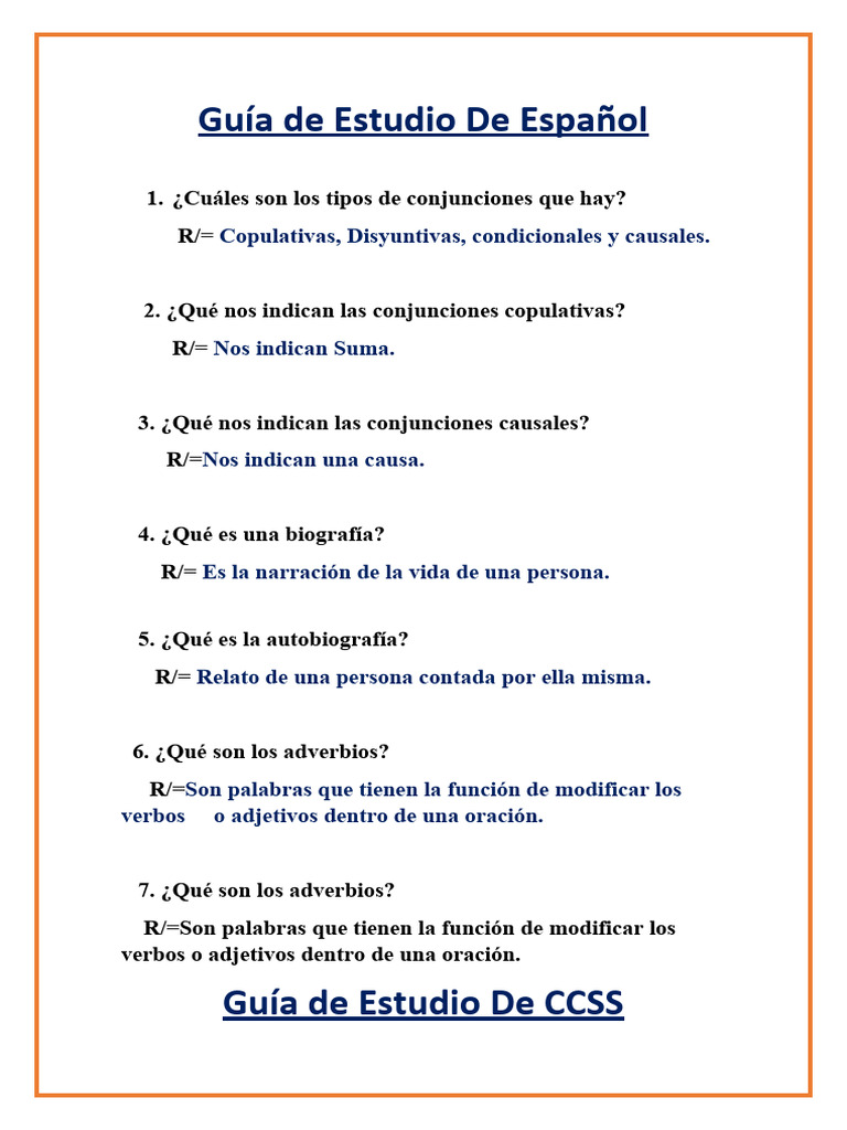 Guía de Estudio de Español y CCSS 2do Grado | PDF | Ciencias sociales ...