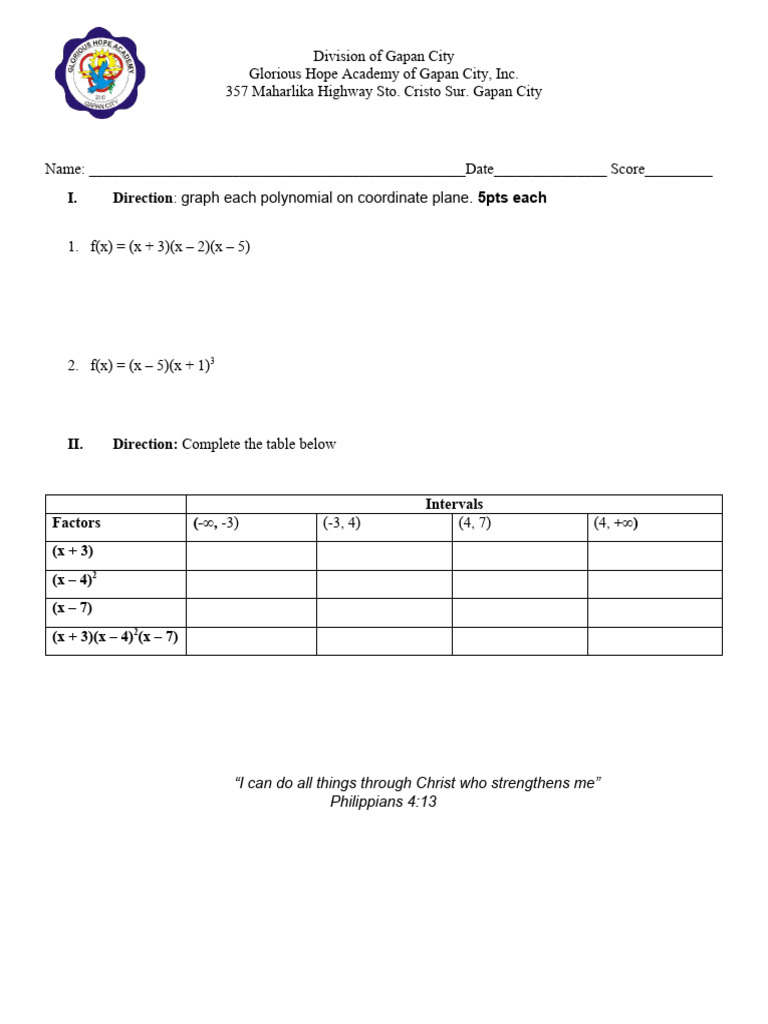 Long Quiz - MATH 10 | PDF