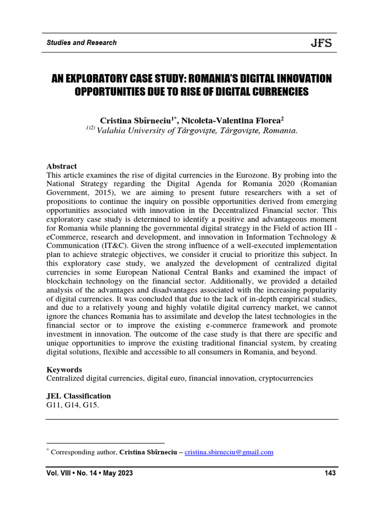 An Exploratory Case Study Romanias Digital Innova | PDF | Cryptocurrency | Money