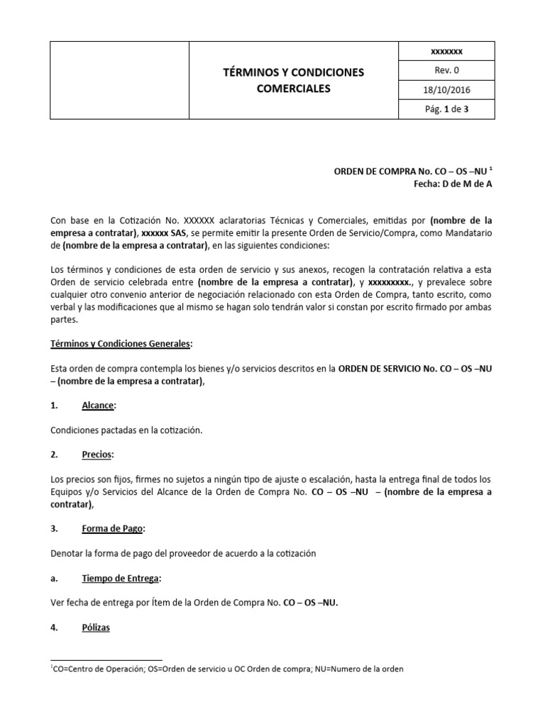 Términos y Condiciones Comerciales | PDF | Póliza de seguros