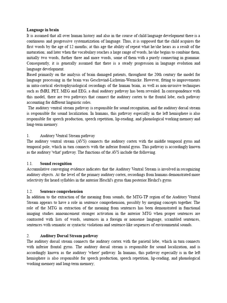 Language in Brain | PDF | Cognitive Psychology | Neuroscience
