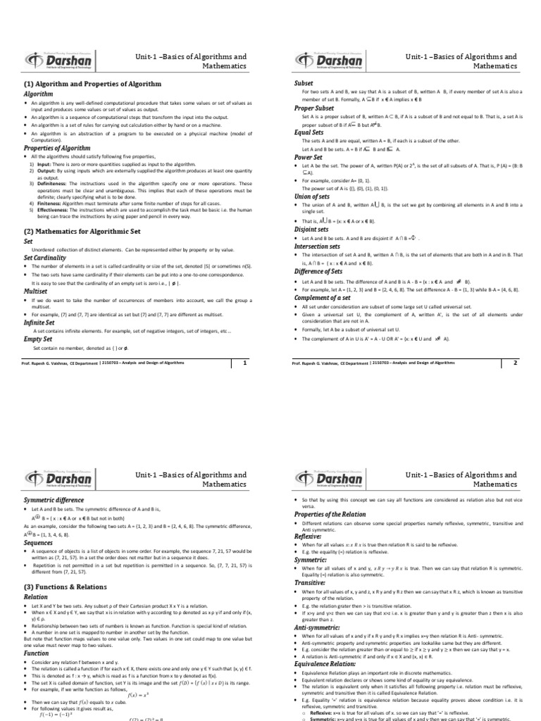 Unit-1 - Basics of Algorithms and Mathematics Unit-1 - Basics of Algorithms and Mathematics ...