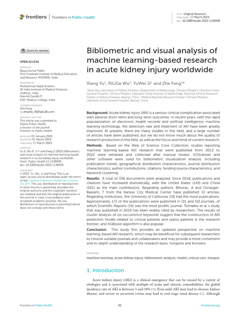 Bibliometric and Visual Analysis of Machine Learning-Based Research in ...