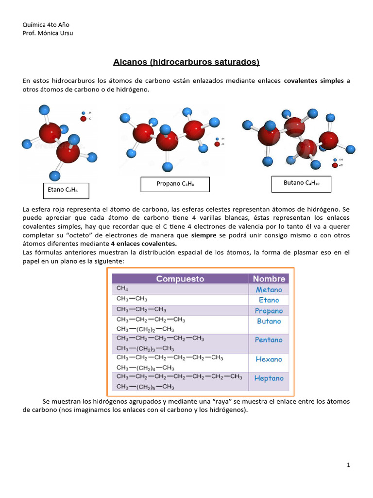 Formulaci N y Nomenclatura de Alcanos | PDF | Compuestos químicos ...