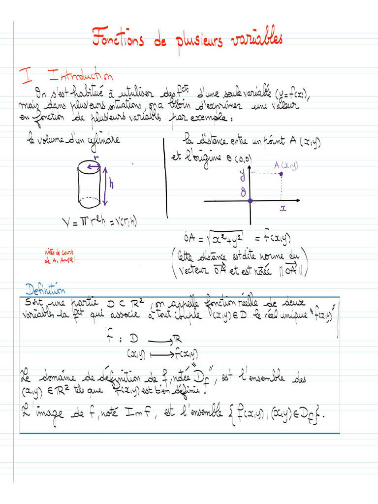 Fonctions de Plusieurs Variables | PDF