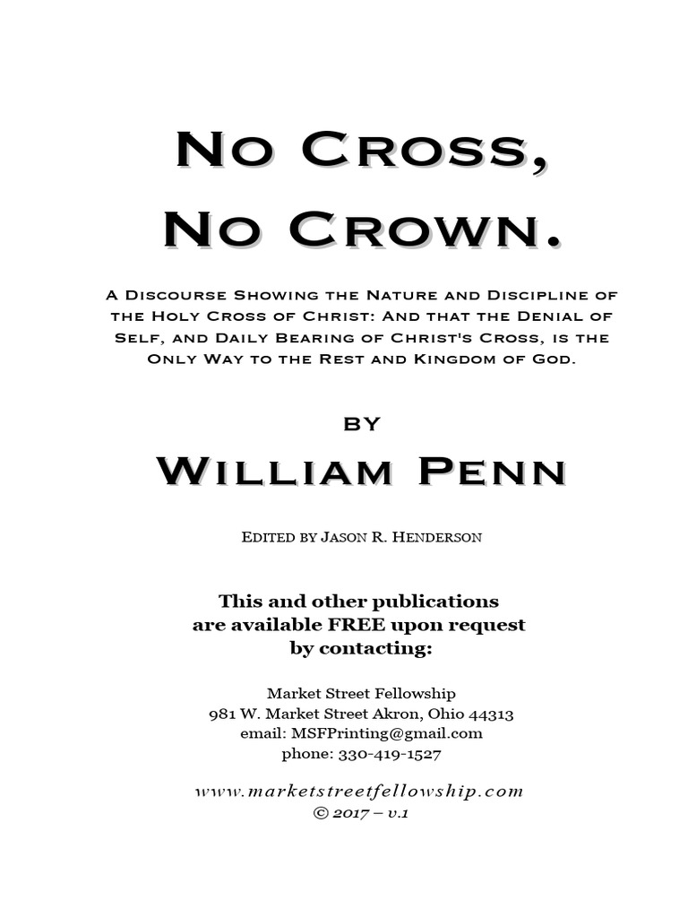 No Cross No Crown 没有十字架 没有冠冕 | PDF | Jesus | Salvation