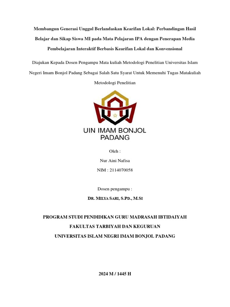 Proposal Nur Aini Nafisa PDF A Syg | PDF