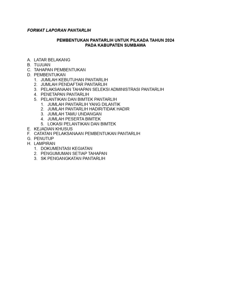 Format Laporan Pantarlih Pilkada 2024 | PDF | Bisnis | Pengelolaan Keuangan & Uang