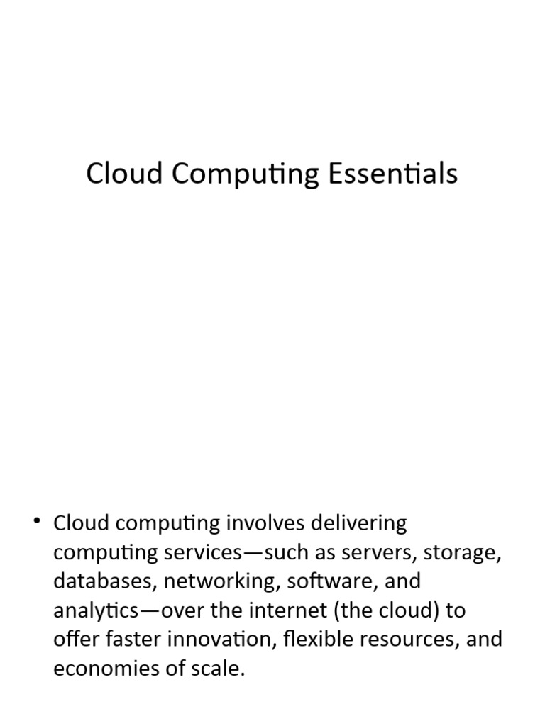 Cloud Computing Essentials | PDF | Computers