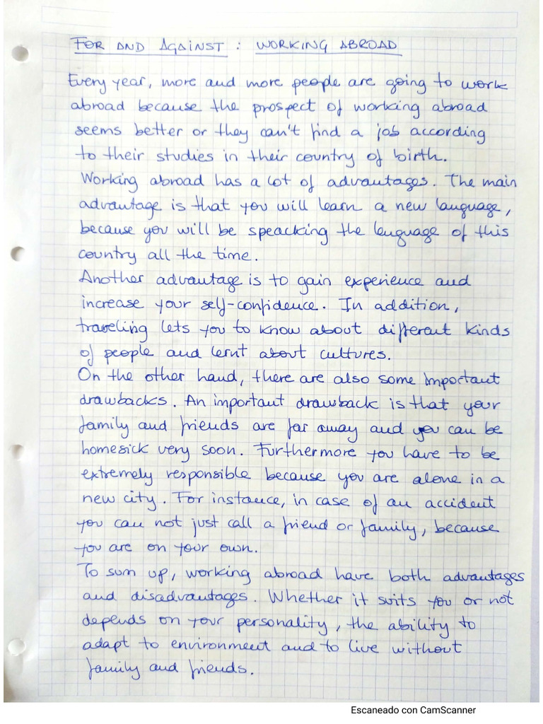 For and Against Writing Pag.189 | PDF