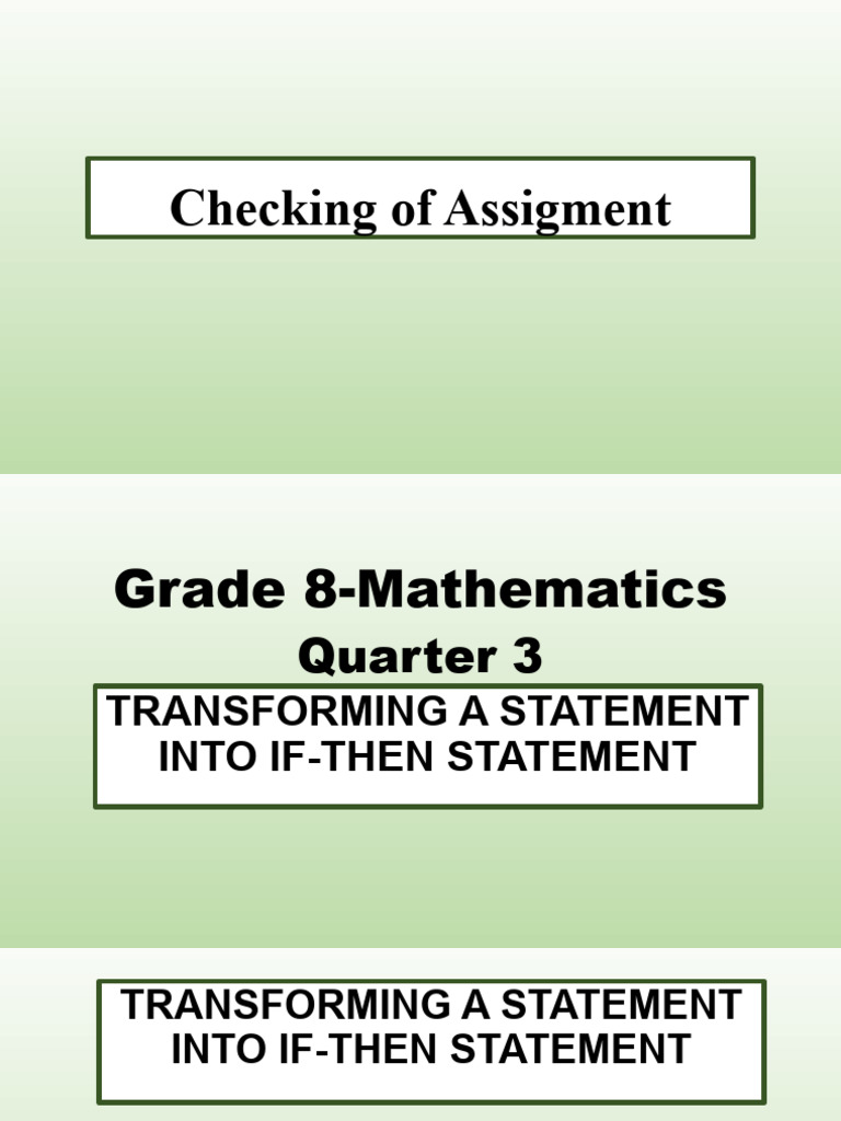 Transforming Statements to If-Then Logic | PDF | Geometry | Elementary ...