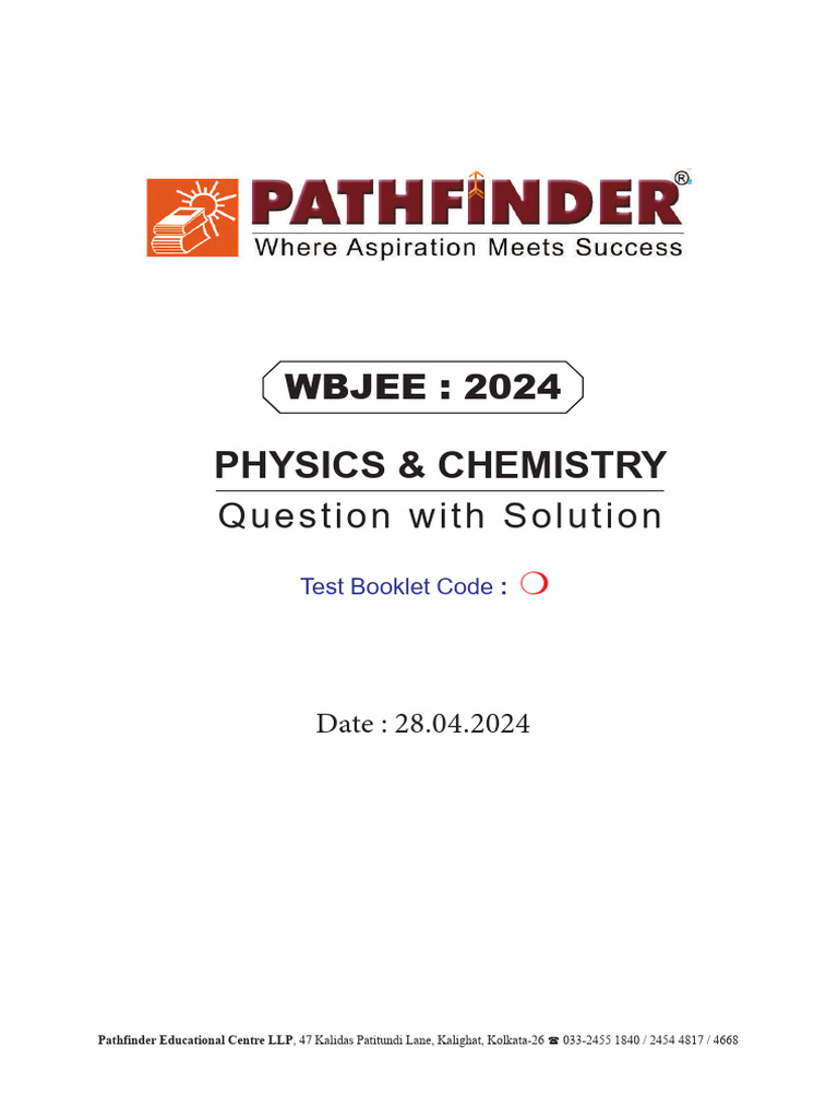 WBJEE Exam 2024 Chemistry | PDF