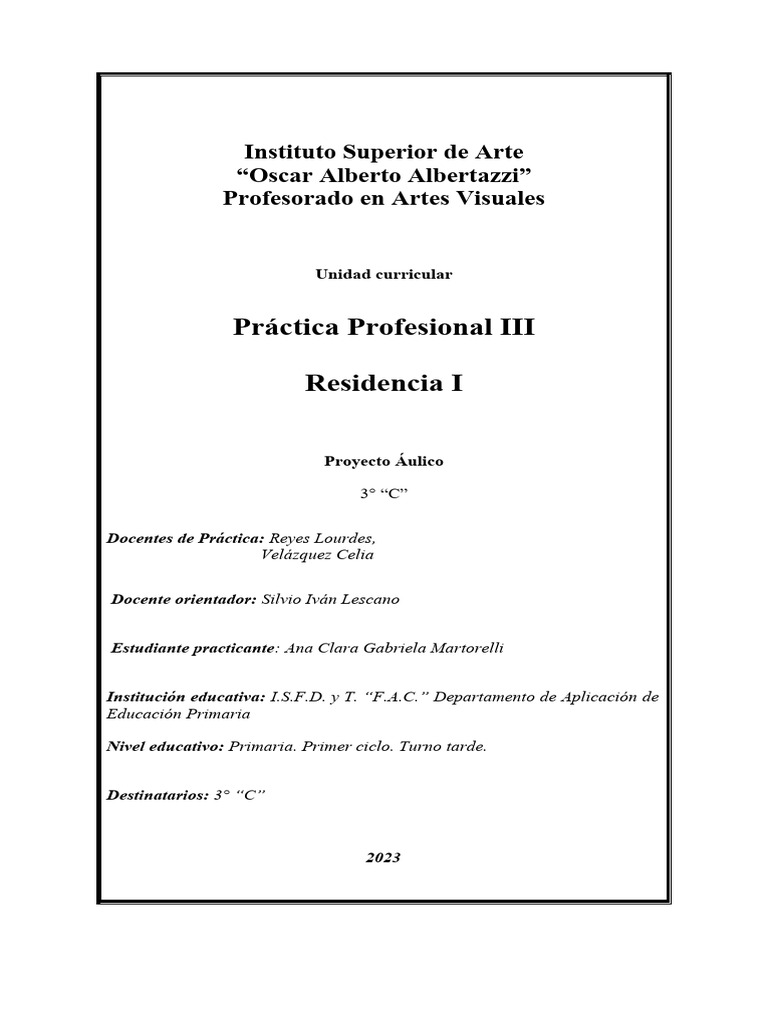 Proyecto 3ro C | PDF | Evaluación | Escultura