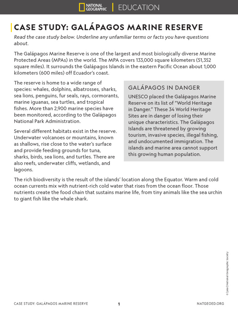 Case Study Galapagos Marine Reserve Eng | PDF | Galápagos Islands ...