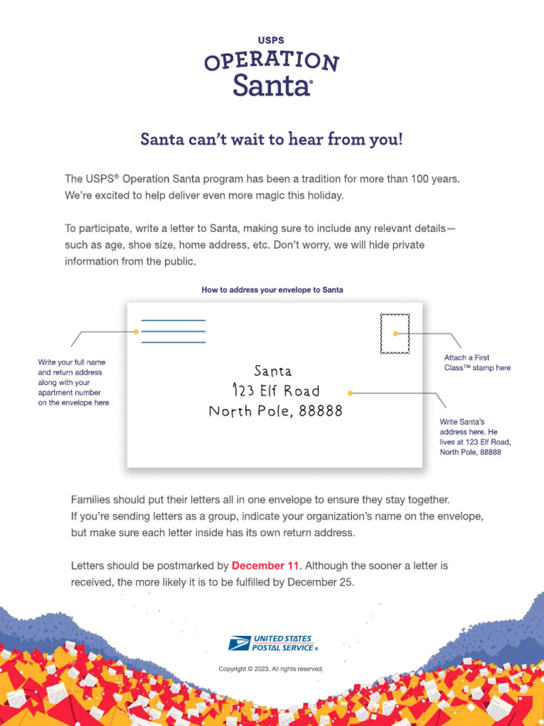 USPS Operation Santa - Letter Writing Kit - en | PDF | United States ...