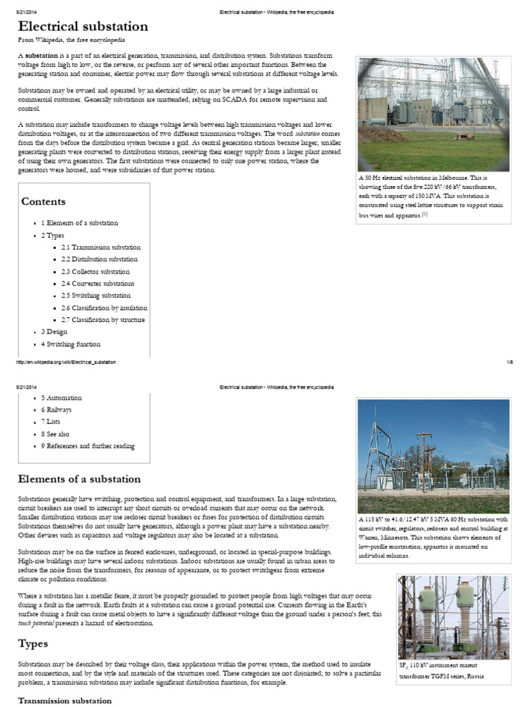 Overview of Electrical Substations | PDF | Electrical Substation ...