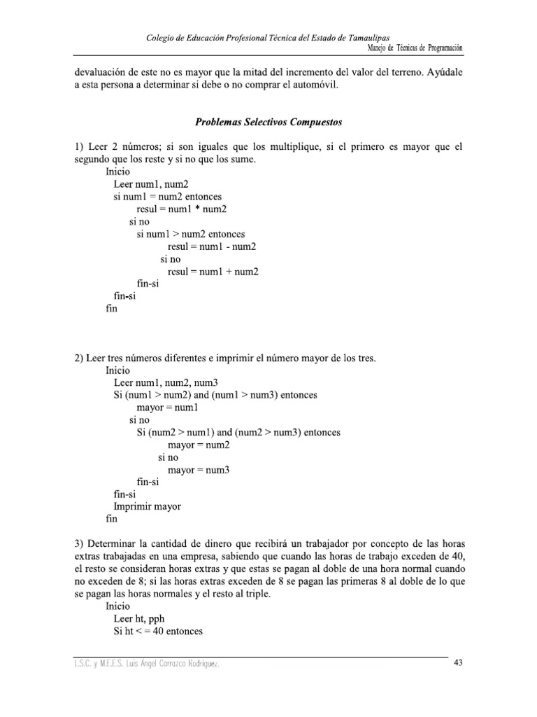 Programacion Estructura Condicional Multiple | PDF