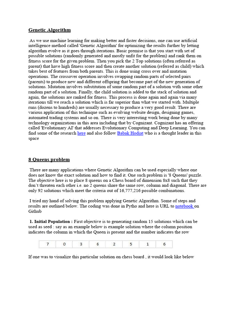 Genetic Algorithm | PDF | Genetic Algorithm | Applied Mathematics Genetic Algorithm | PDF | Genetic Algorithm | Applied Mathematics