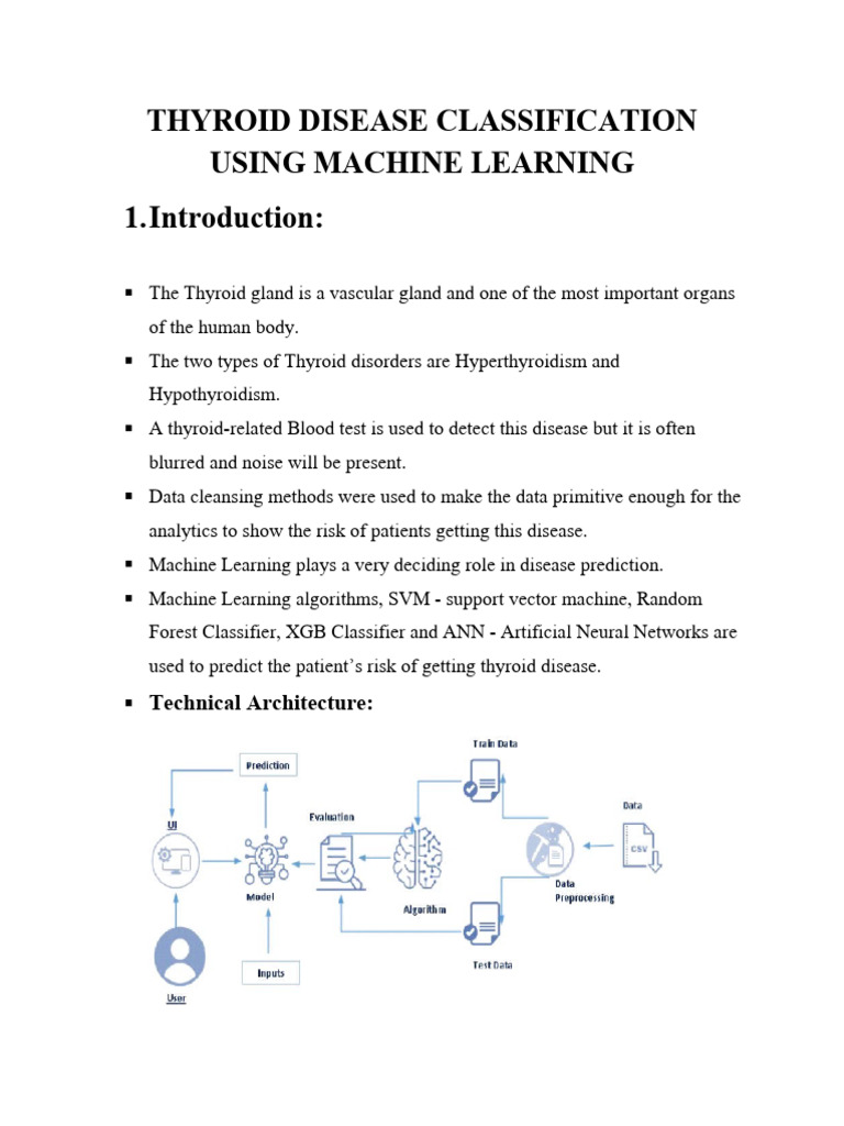 Thyroid Disease Classification Using Machine Learning Project Pdf Thyroid Disease Thyroid