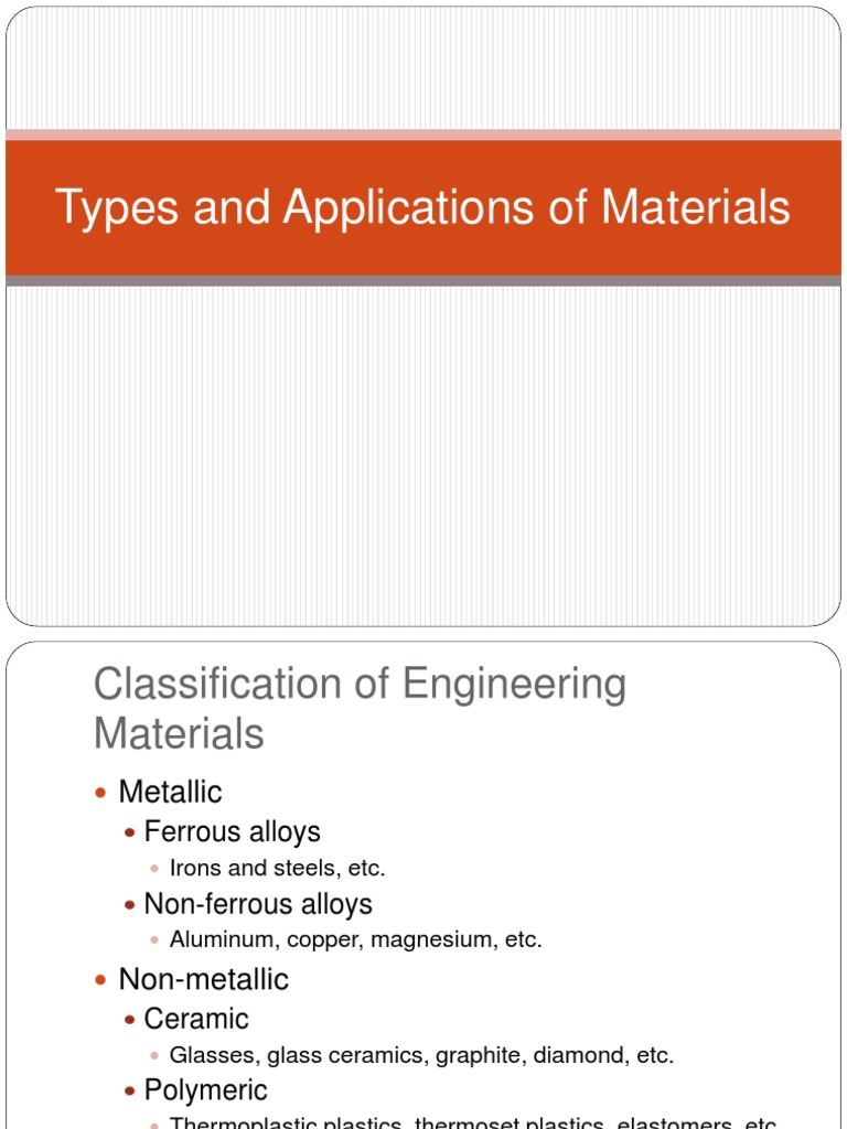 Types and Applications of Materials | PDF | Cast Iron | Alloy