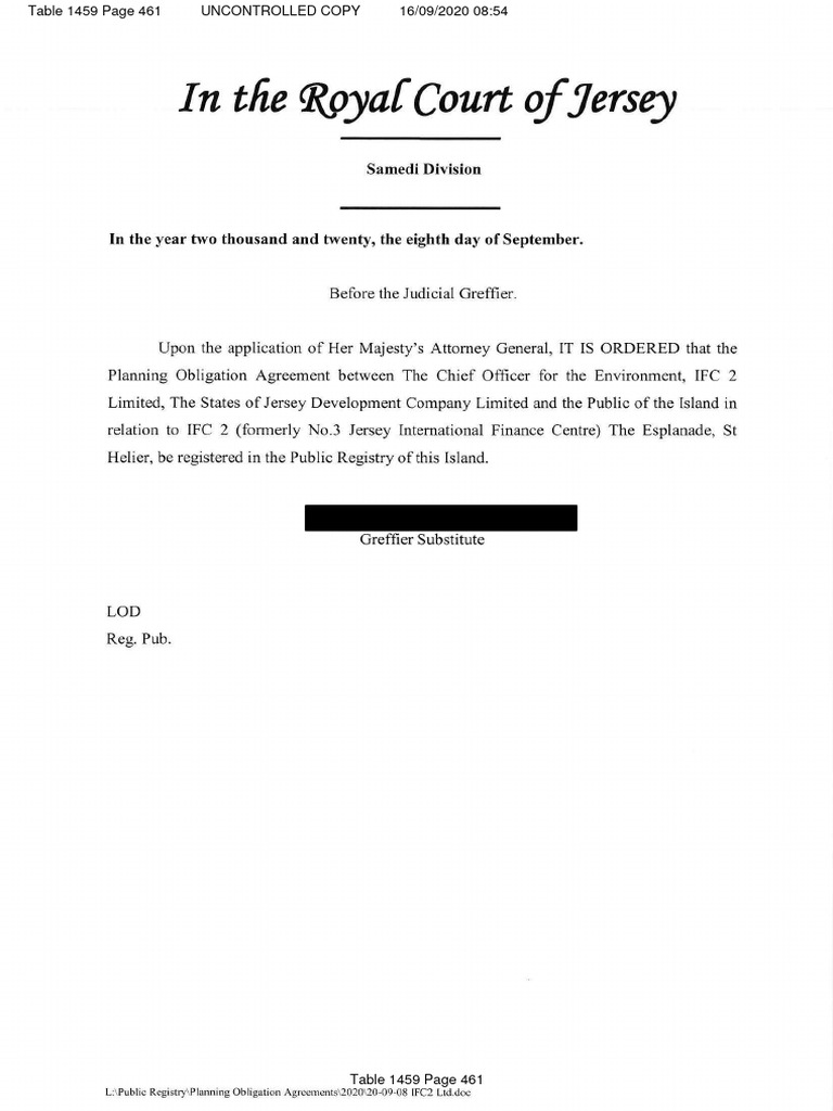 POA Jersey International Finance Centre (IFC2), ST Helier 16.09.2020 ...