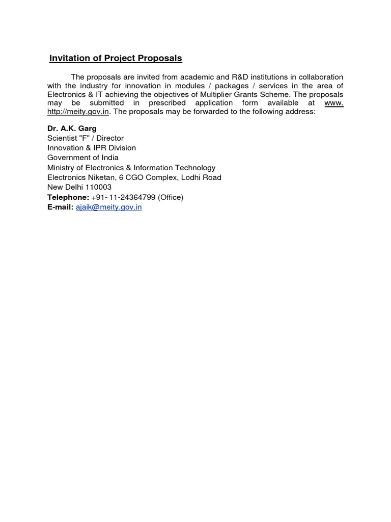 Invitation for Electronics & IT Proposals | PDF | Technology & Engineering