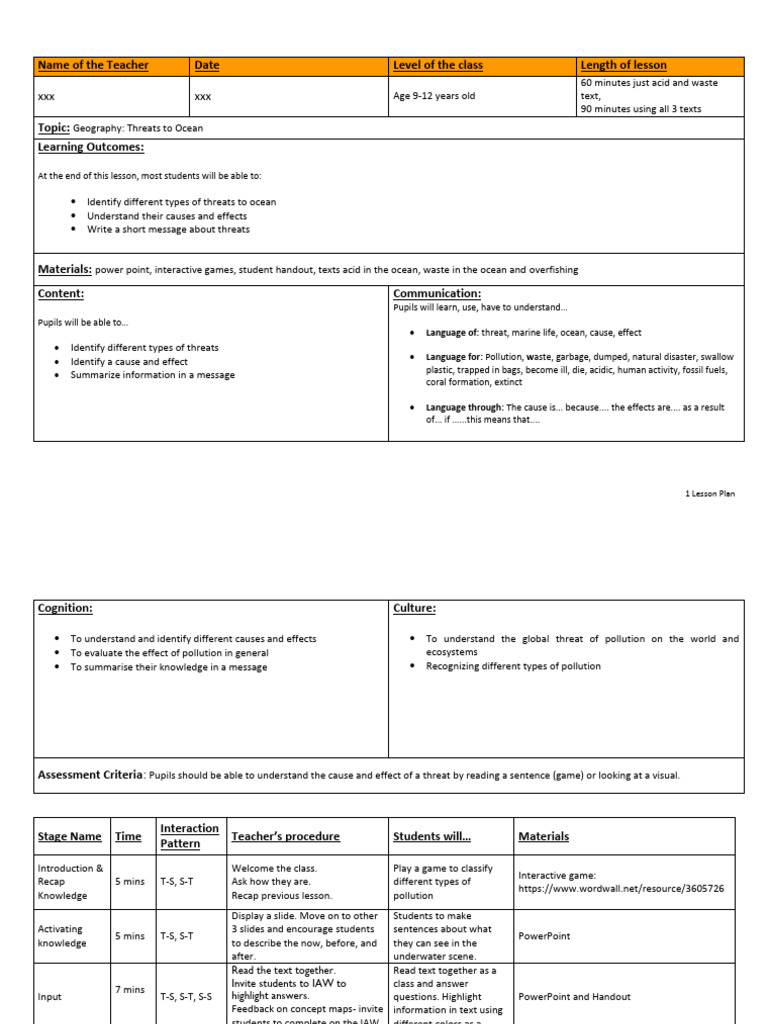 TOSE Unit 6 Final | PDF | Lesson Plan | Information