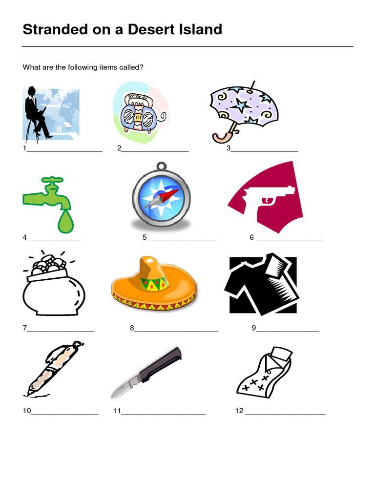 Desert Island Survival Activity Worksheet | PDF