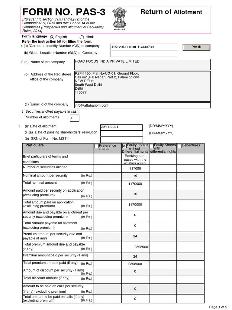 Form PAS-3-29112021 - Signed | PDF | Securities (Finance) | Equity ...